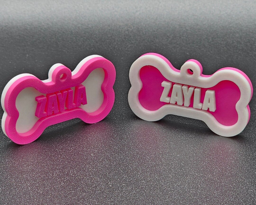 Custom 3D Printed Dog Tag - Personalized Bone-shaped Pet ID With Custom ...