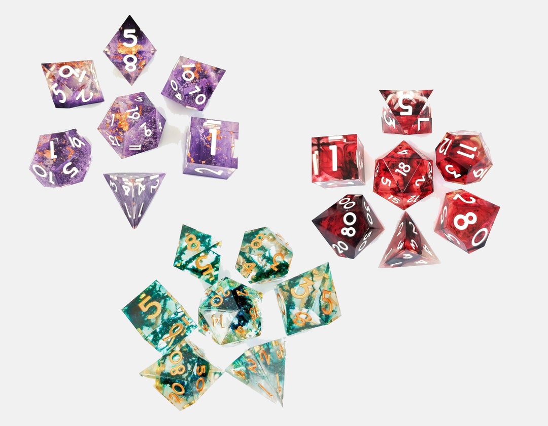 Forest Dice Set for Dnd Sharp Edge Dice for D&D Gemstone - Etsy