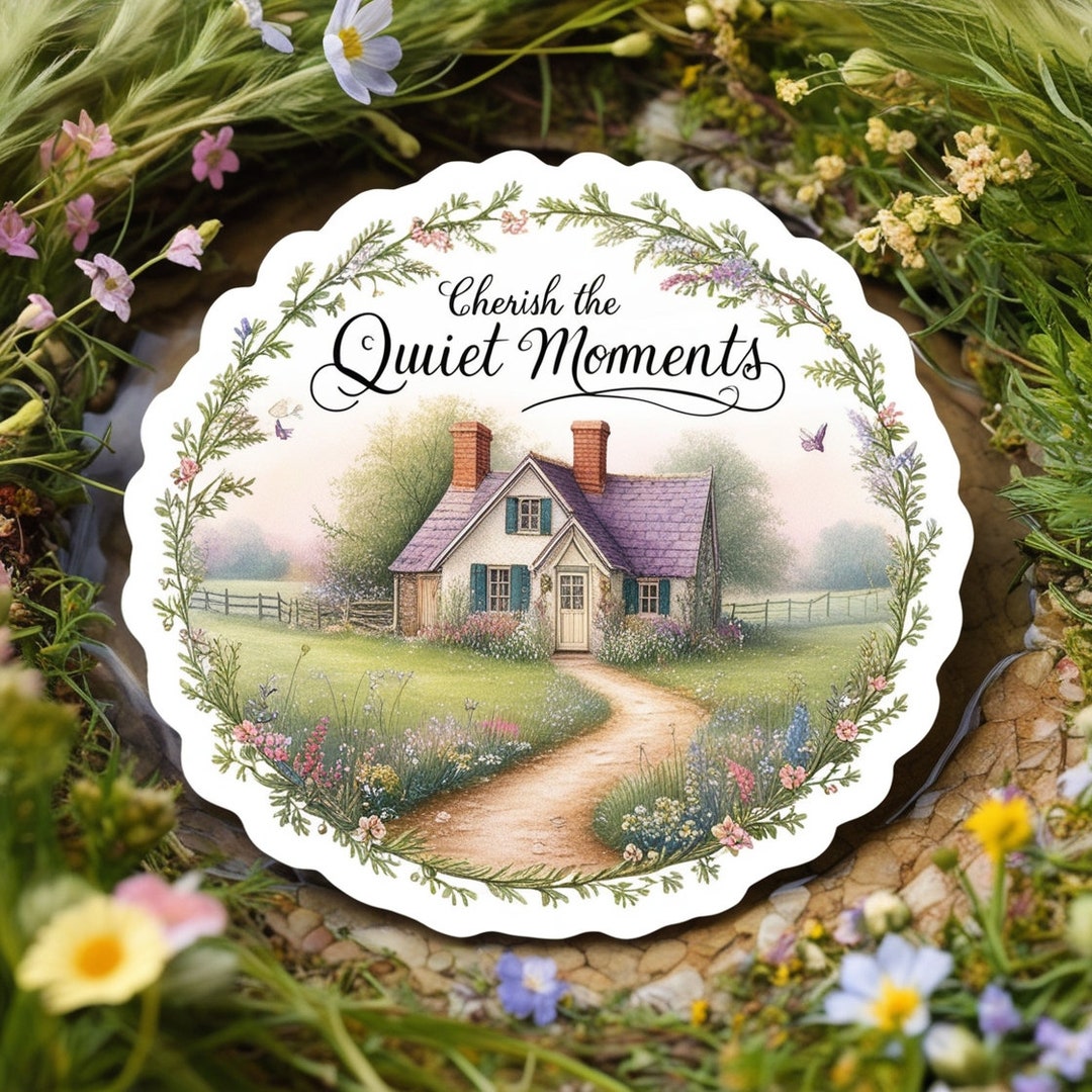 Cherish the Quiet Moments" Cottagecore Bubble-free Sticker – Emotional ...