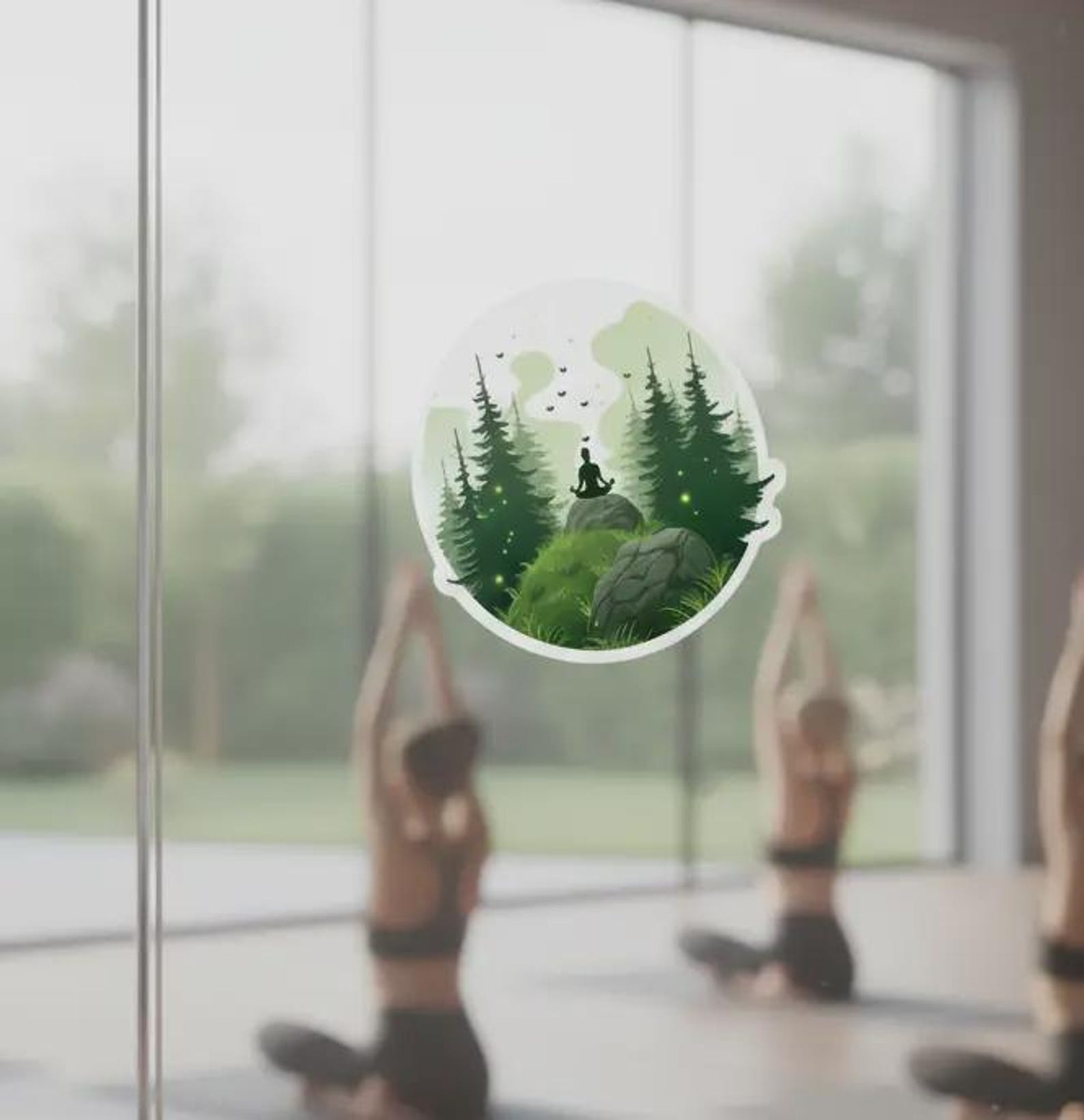 Zen Meditation Mountain Vinyl Sticker: Forest Mindfulness Art - Etsy