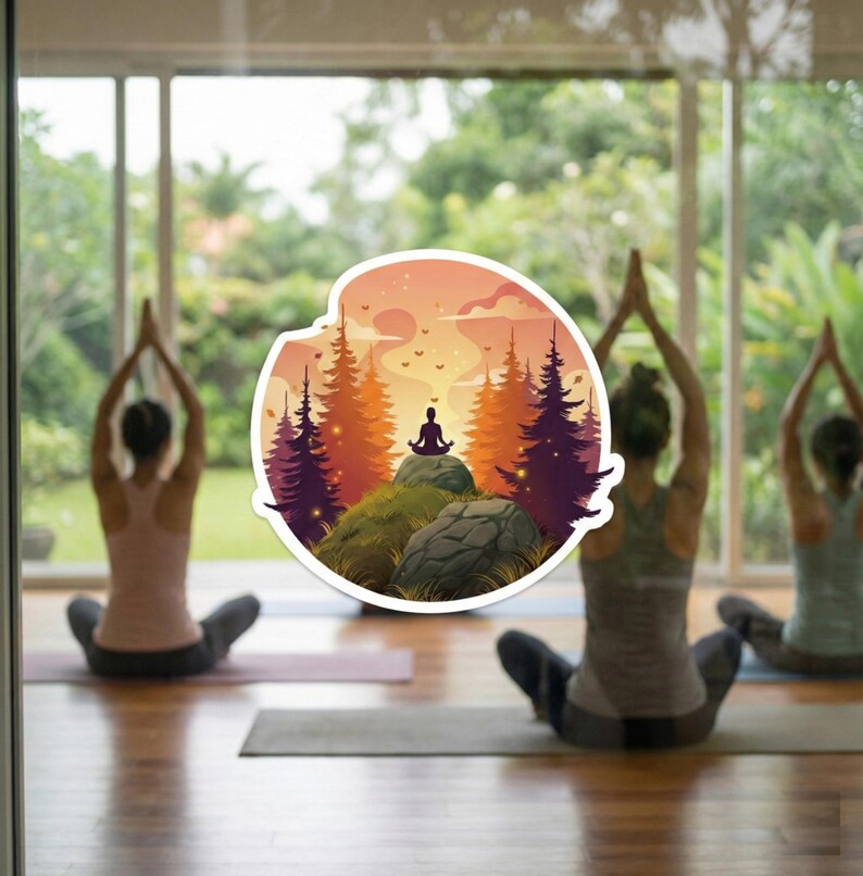 Meditation Forest Sticker – Zen Nature Vinyl Decal - Etsy