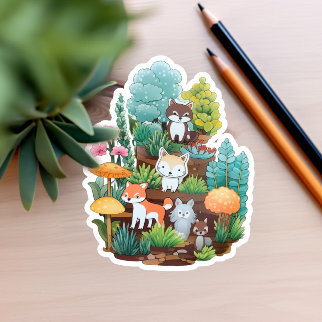 Fairy Forest Fox Sticker - Enchanted Woodland Animal Decal, Mystical ...