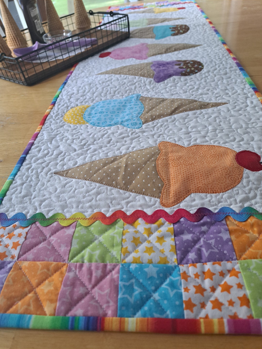 Ice Cream Cone Table Runner party Table Runner Ice Cream - Etsy