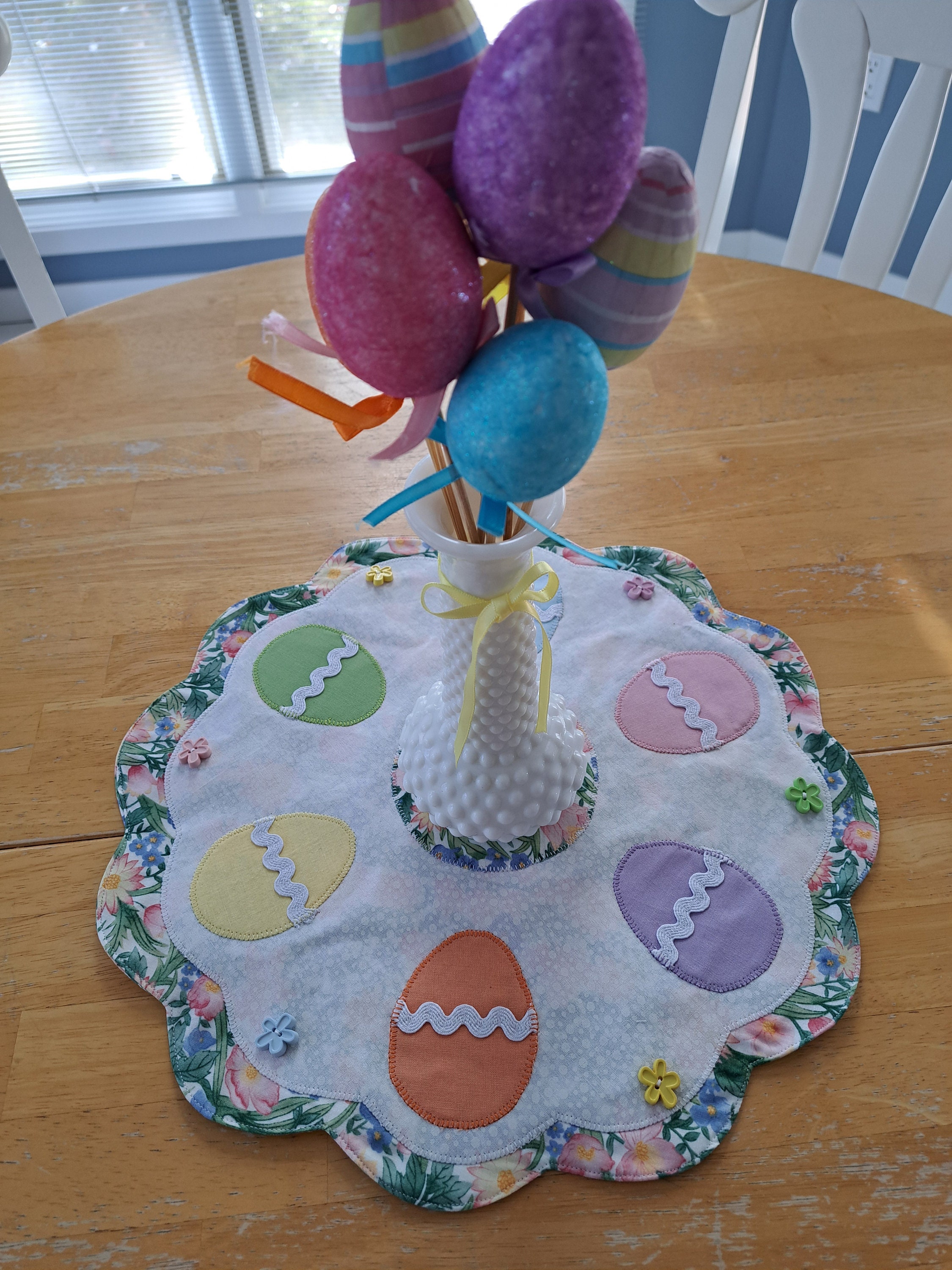 Easter Quilted Table Topper Easter Egg Table Topper Quilted and ...