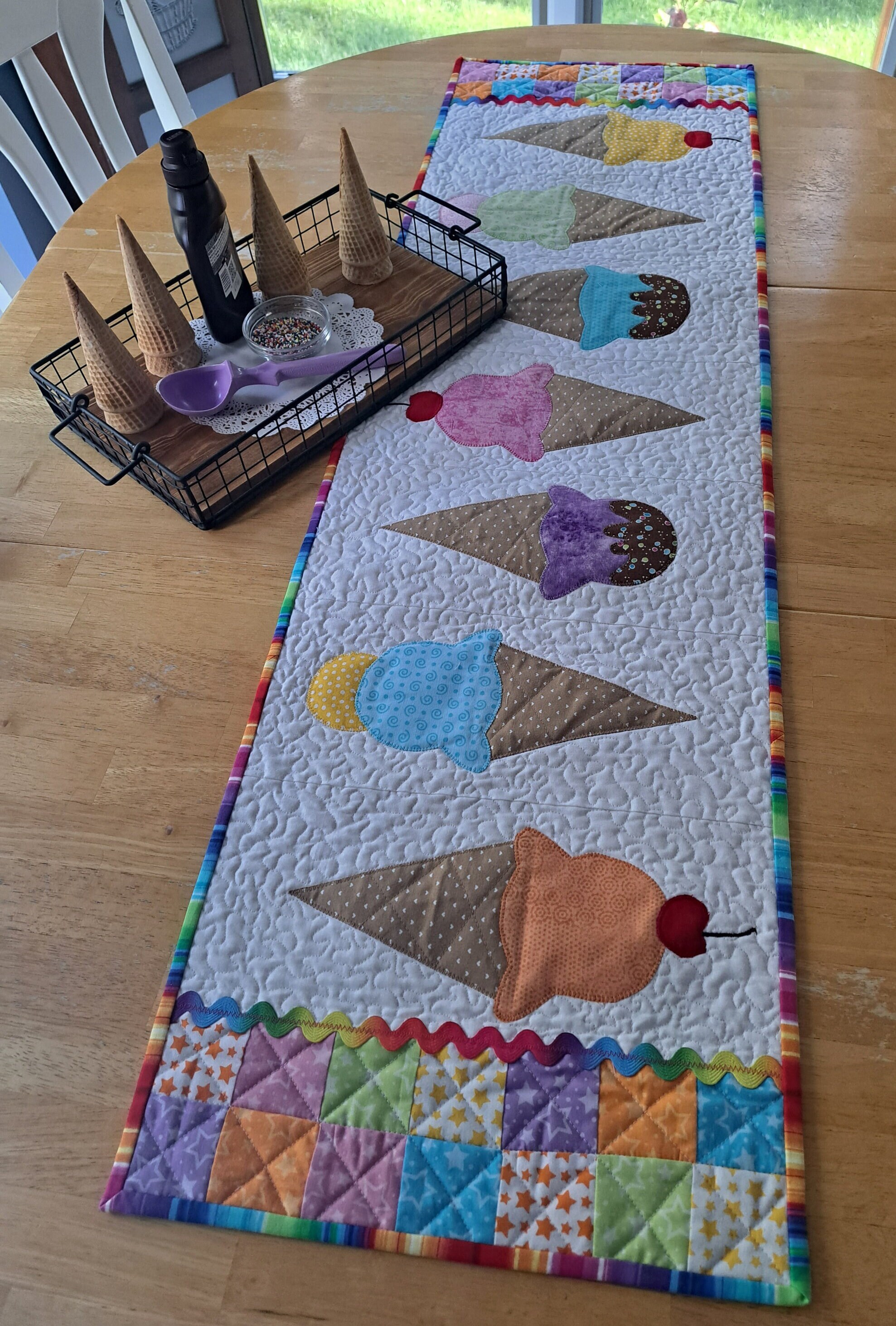 Ice Cream Cone Table Runner party Table Runner Ice Cream - Etsy
