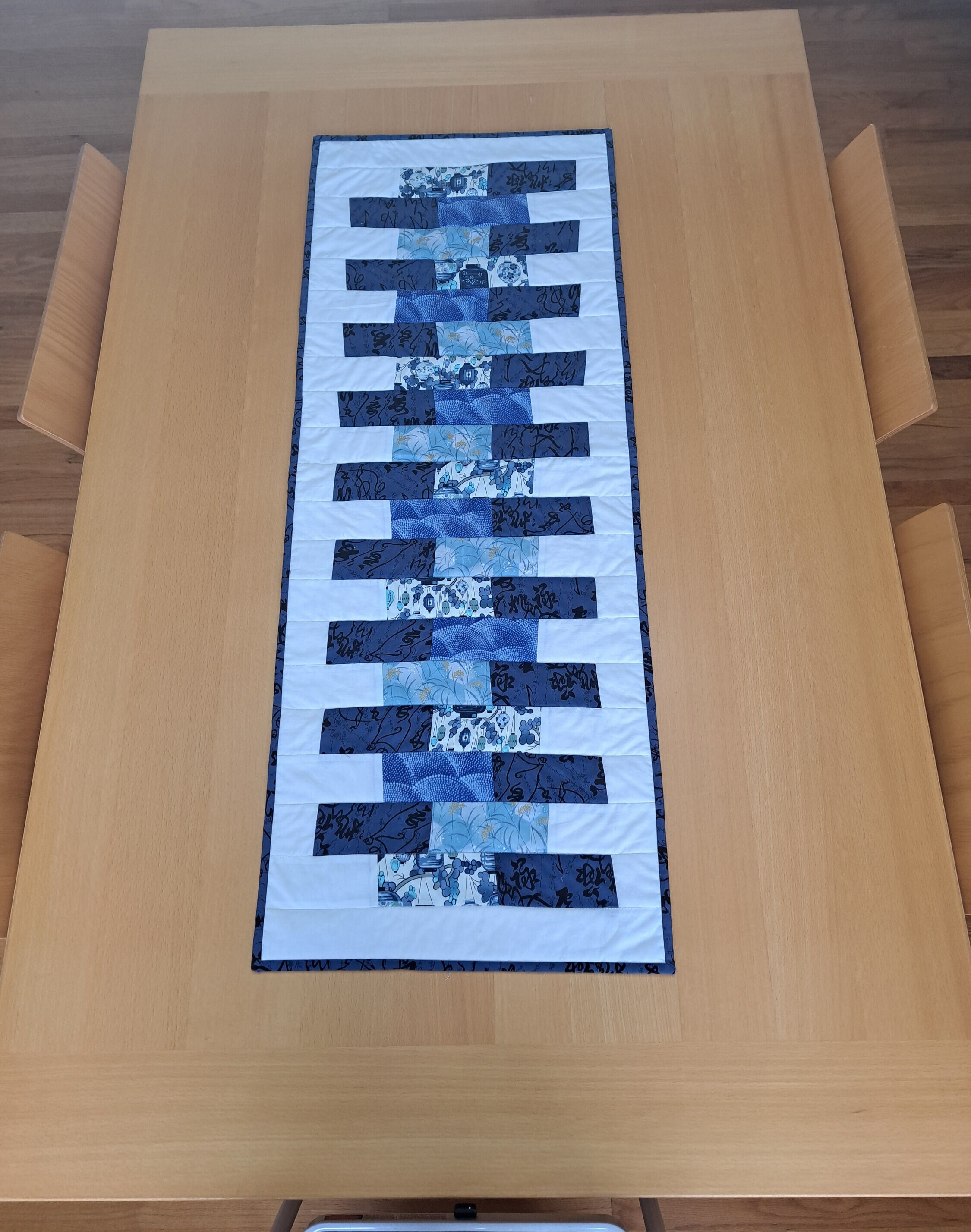 Blue and White Asian/oriental Inspired Quilted Table Runner - Etsy