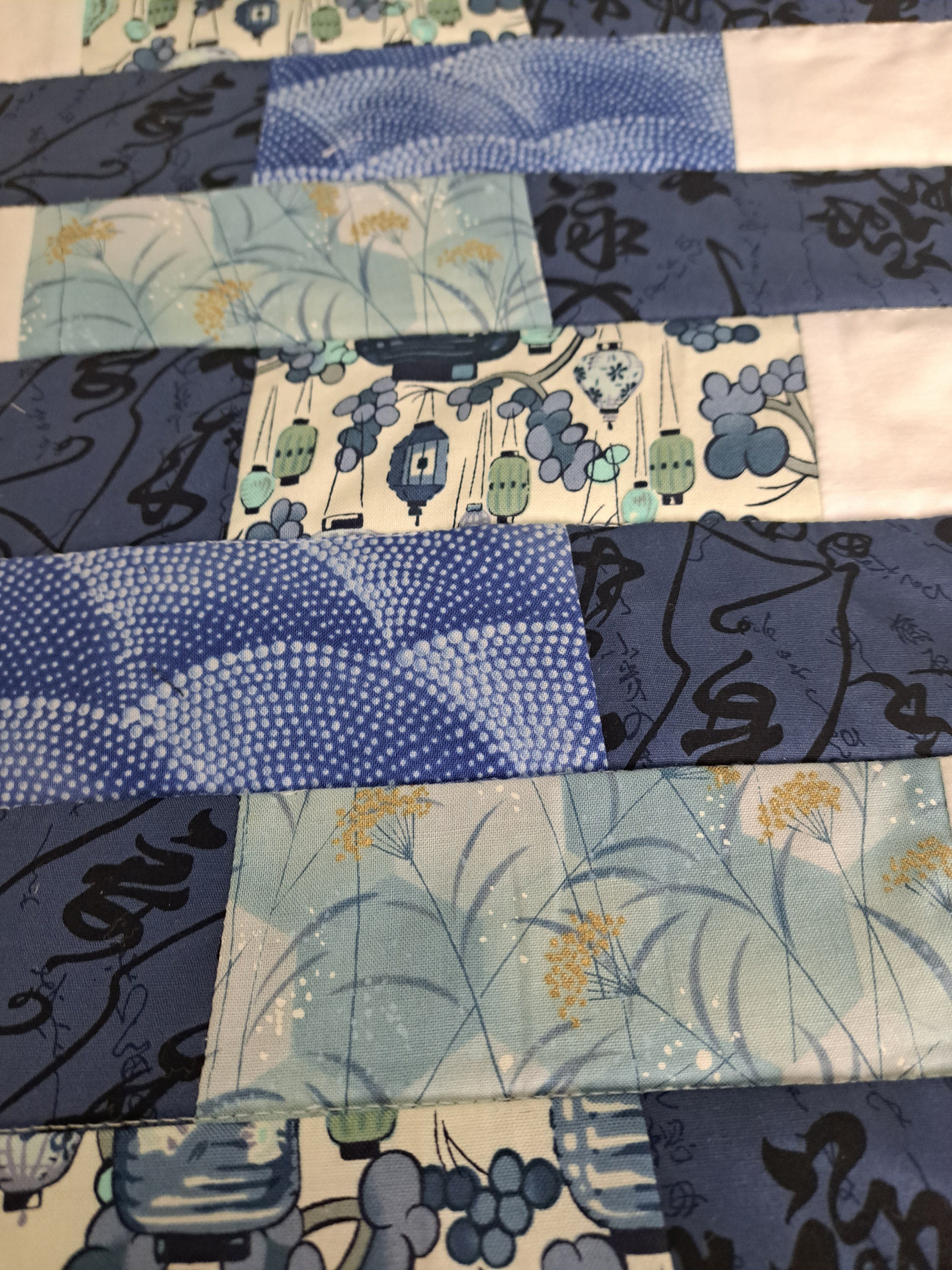Blue and White Asian/oriental Inspired Quilted Table Runner - Etsy
