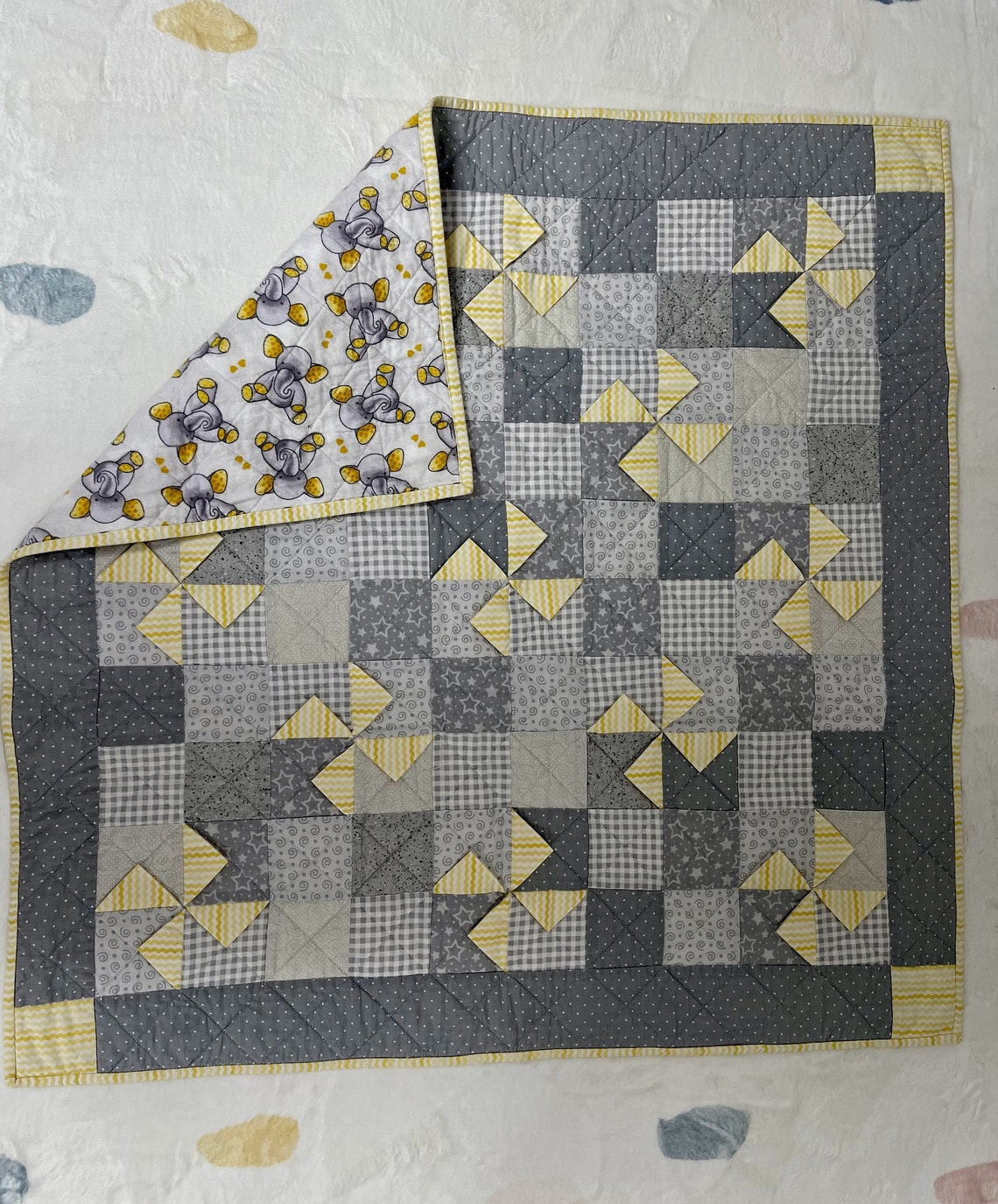 Baby Quilt Pinwheel Design Pinwheel Lap Quilt Pinwheel Wall Quilt ...
