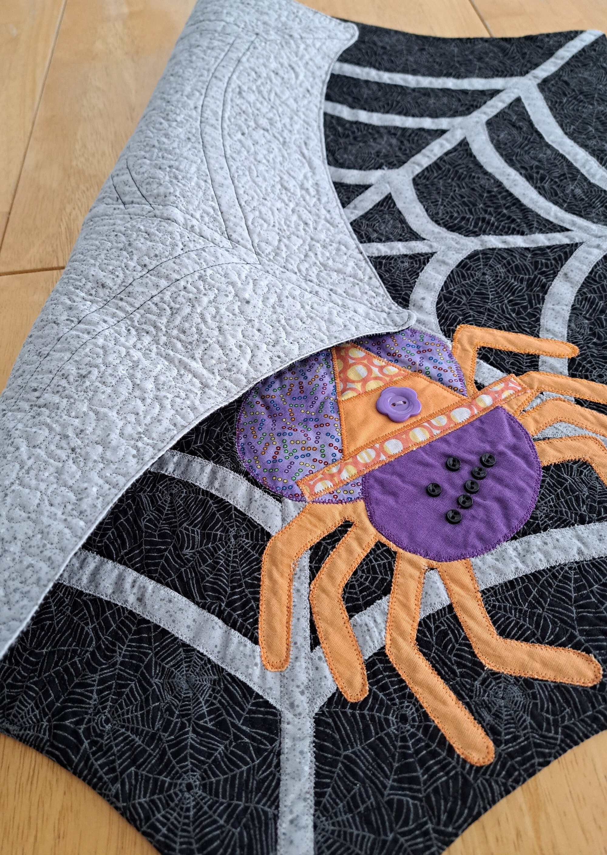 Halloween Spider Web Table Topper With Whimsical Spider 27 X 27 ...