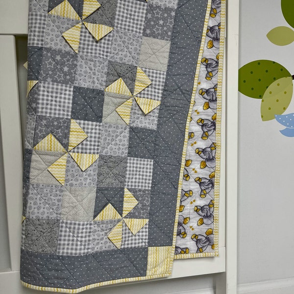 Gray Baby Quilt - Etsy