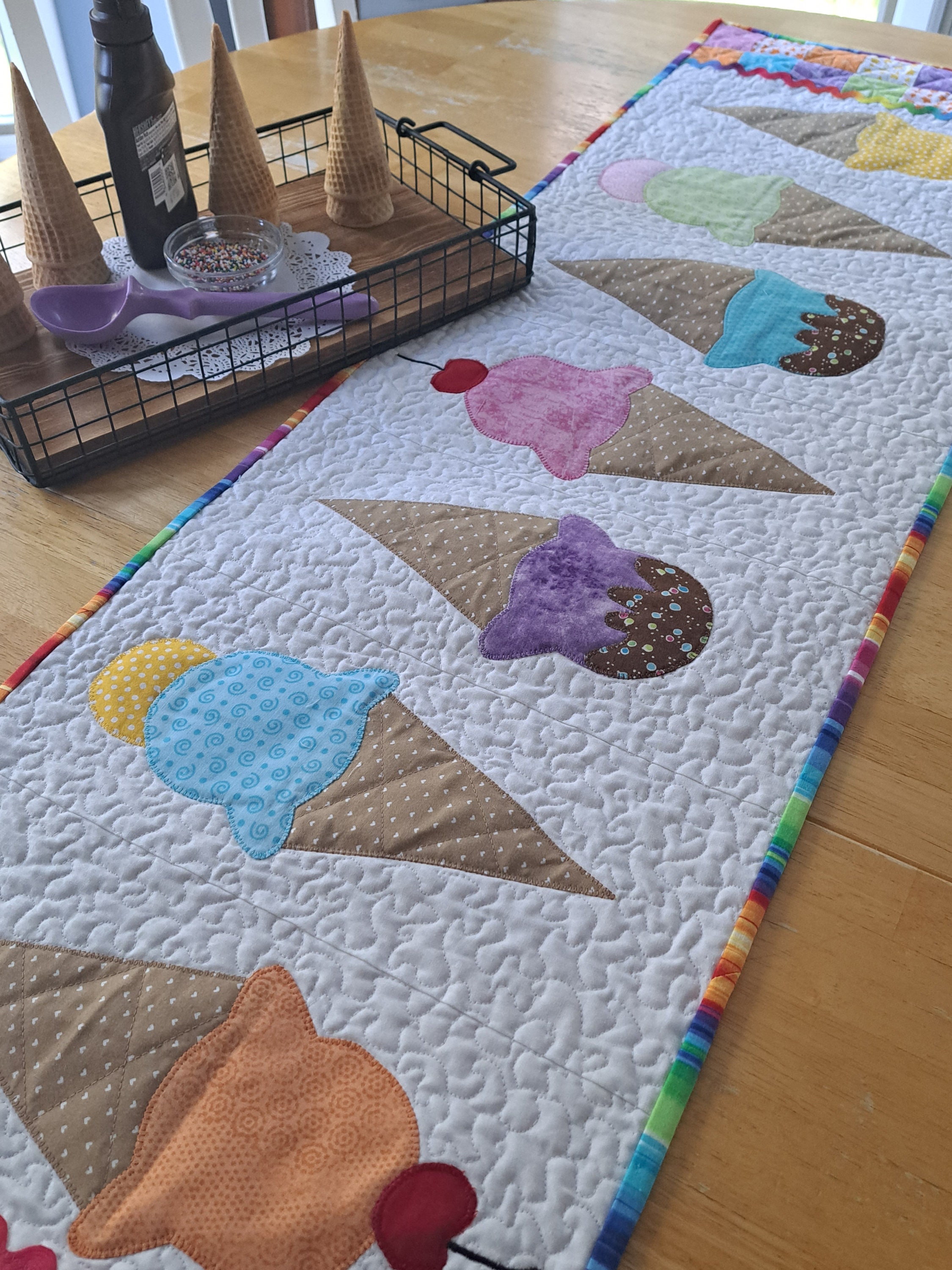 Ice Cream Cone Table Runner party Table Runner Ice Cream - Etsy