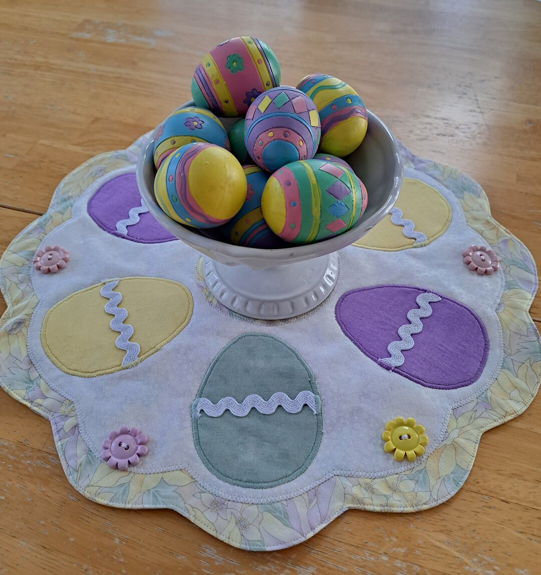 Easter Table Topper Easter Egg Quilted and Applique Table Topper or ...
