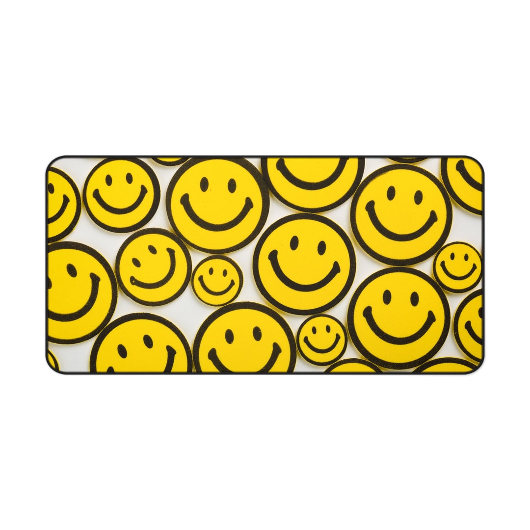 Smiley Face Desk Mat Smiley Face Mouse Pad Happy Large Cute - Etsy