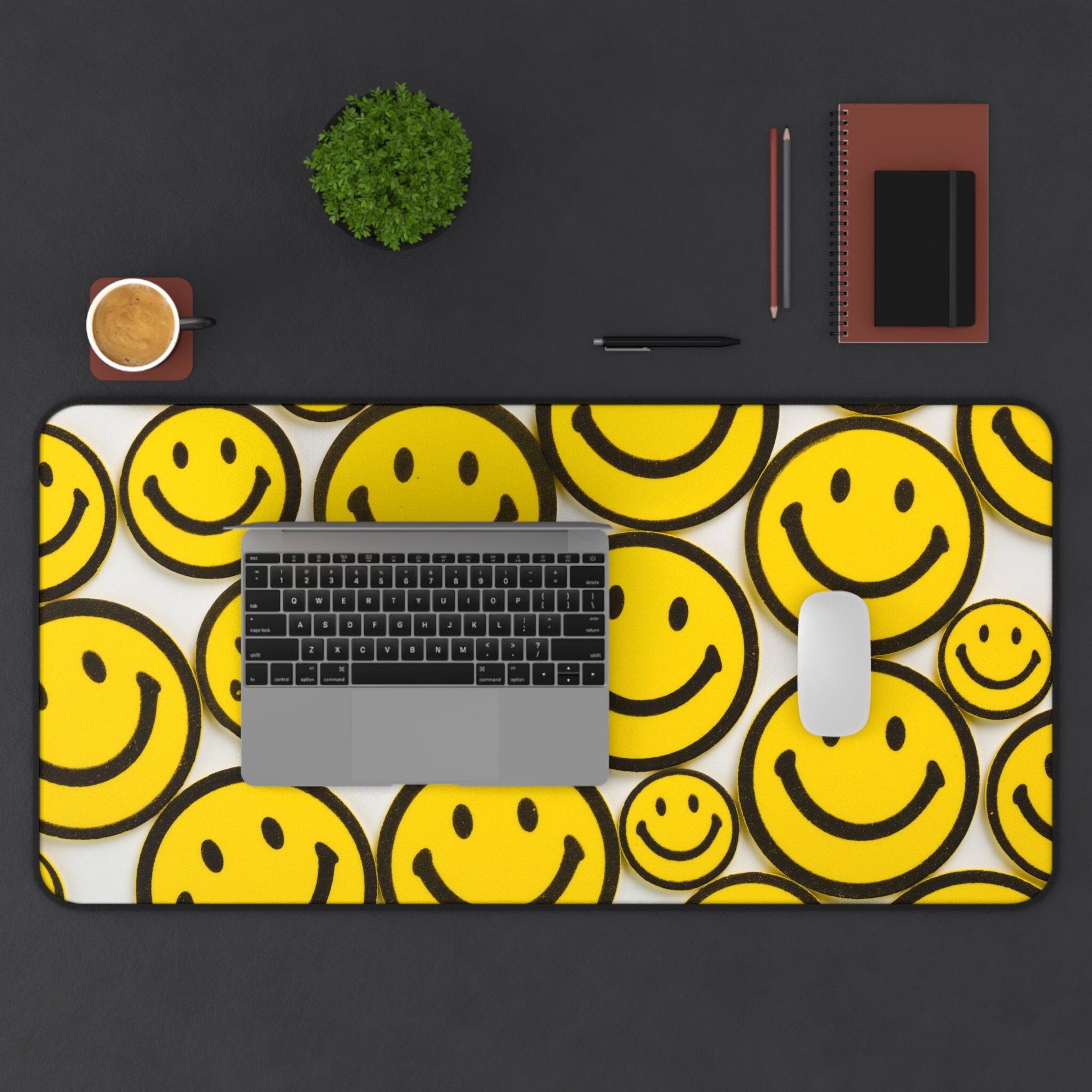 Smiley Face Desk Mat Smiley Face Mouse Pad Happy Large Cute - Etsy