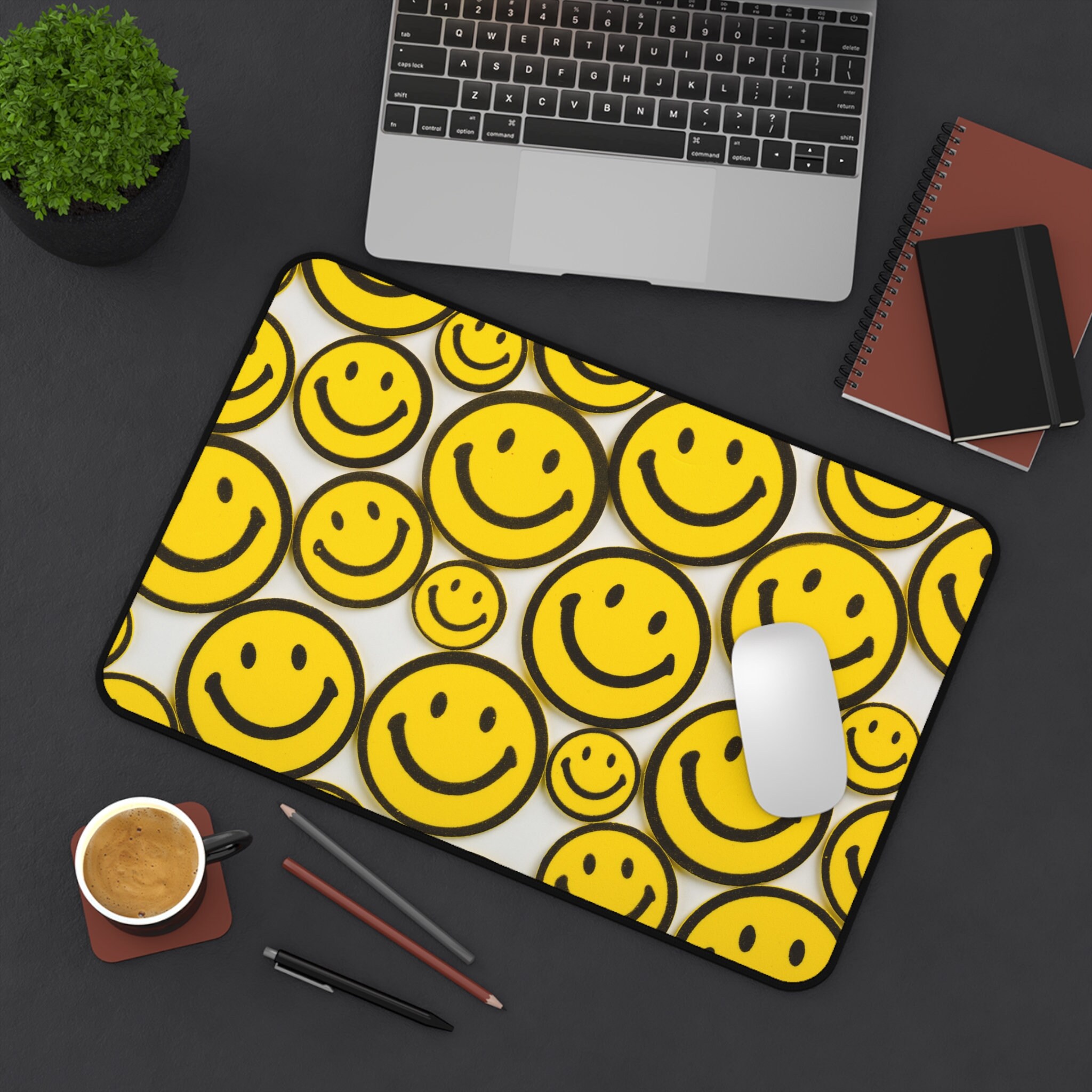 Smiley Face Desk Mat Smiley Face Mouse Pad Happy Large Cute - Etsy