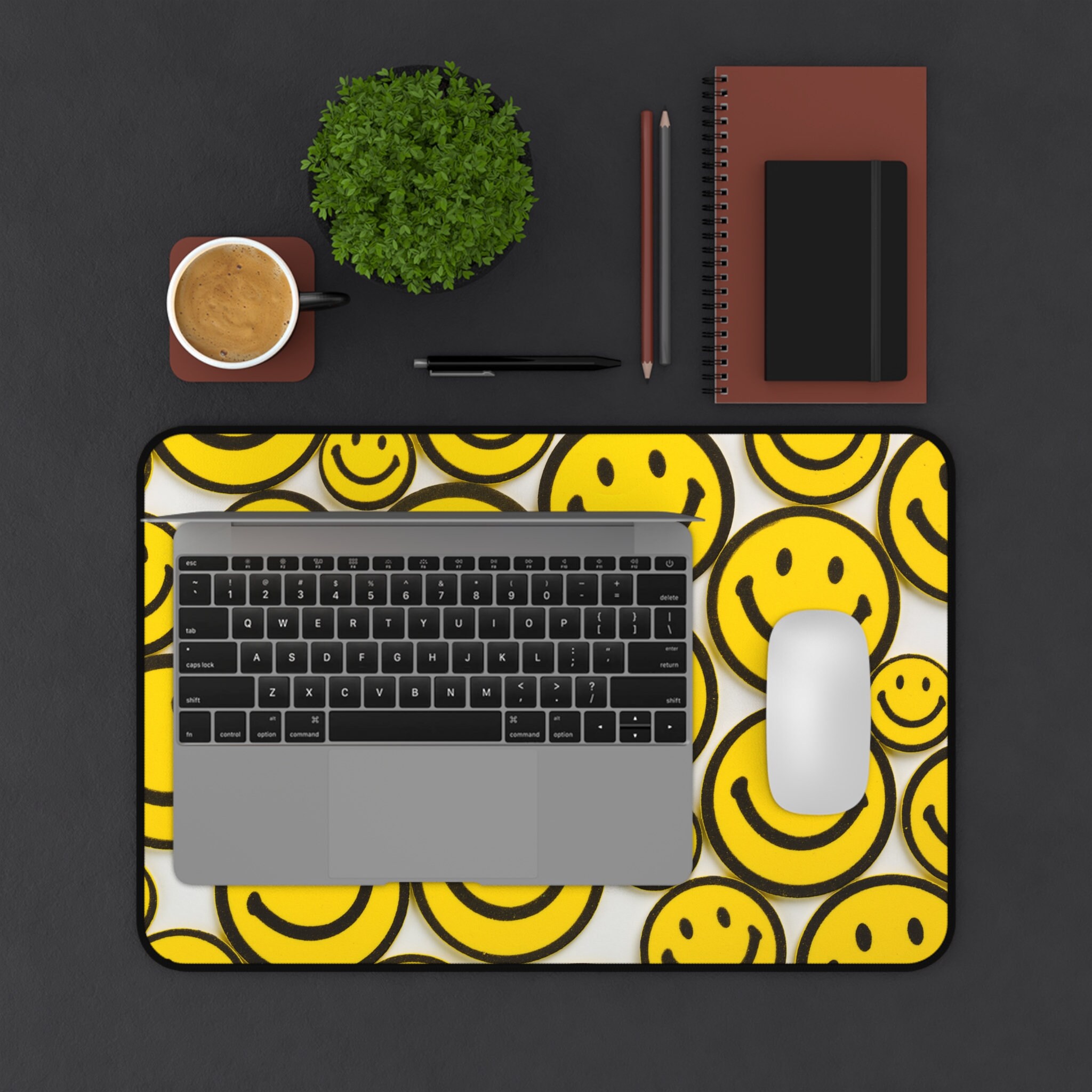 Smiley Face Desk Mat Smiley Face Mouse Pad Happy Large Cute - Etsy