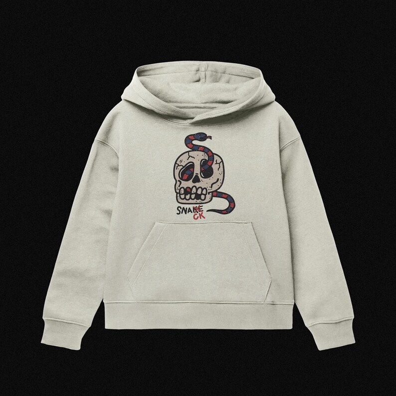 Snake Snack Skull Retro Hand-drawn Digital Art Word T Shirt Pattern ...