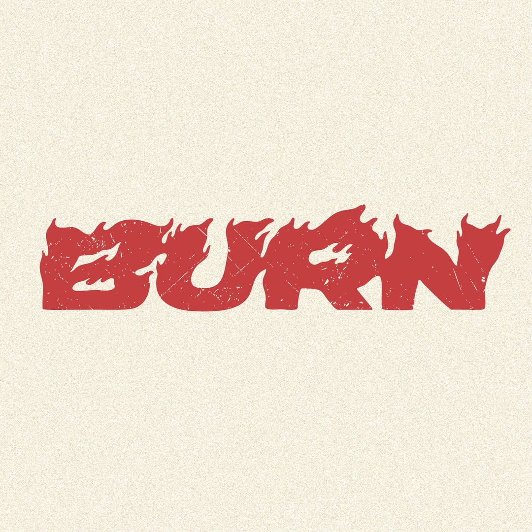 Burn Fire Text Unique Hand-drawn Digital Art Word Tshirt Pattern ...