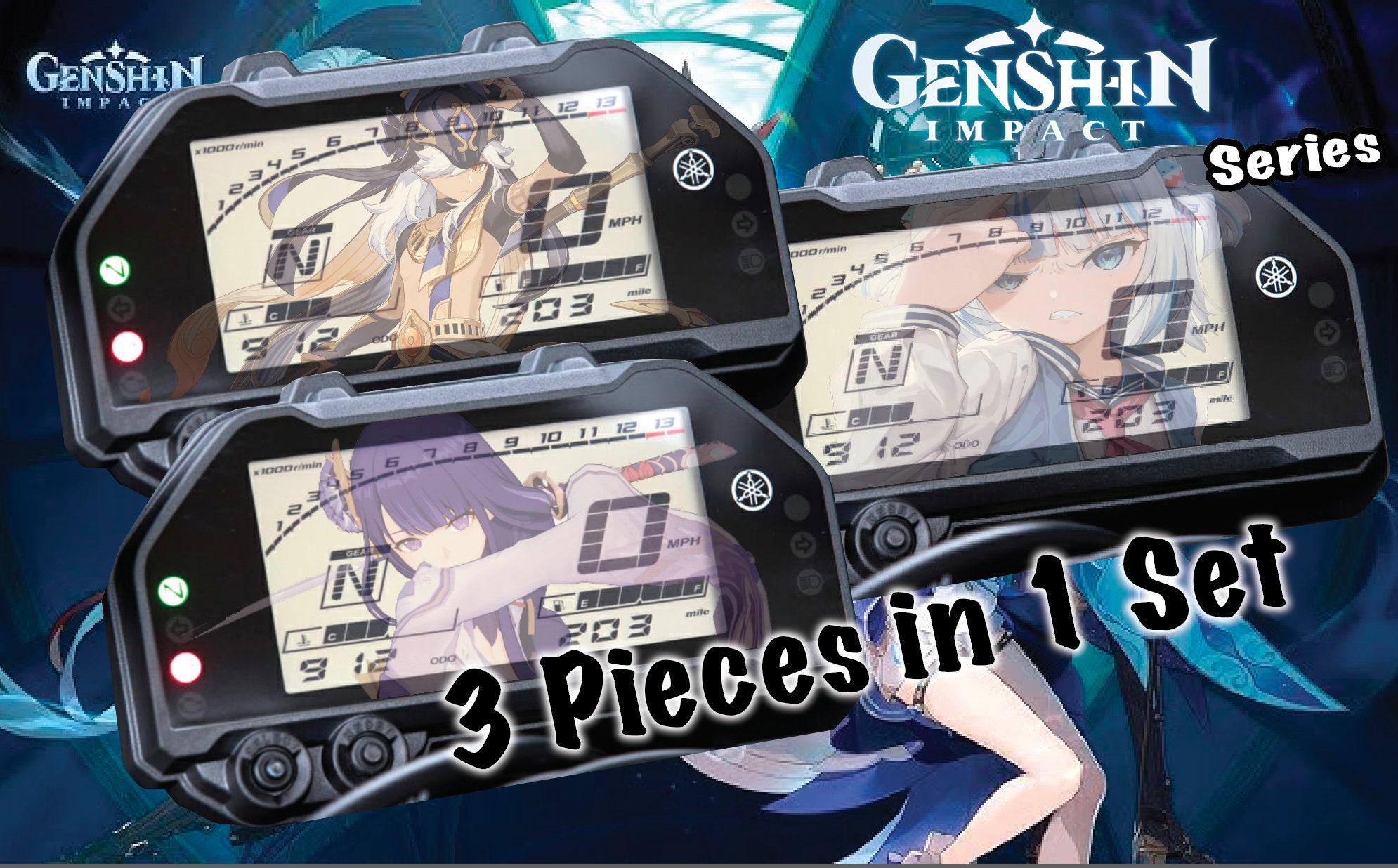 MT03/YZF R3 SPEEDOMETER Anime Sticker (3 PIECE in 1 Set) - Etsy