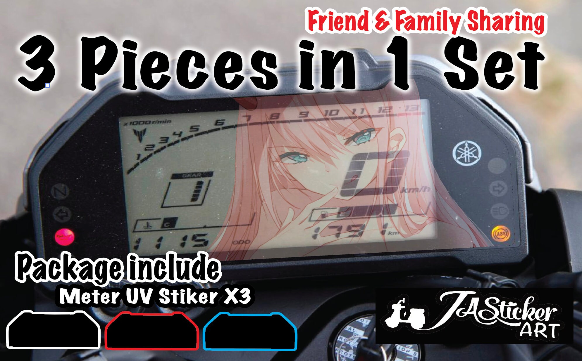 MT03/YZF R3 SPEEDOMETER Anime Sticker (3 PIECE in 1 Set) - Etsy