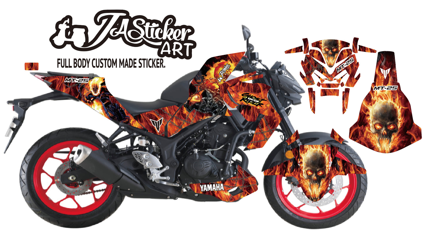 MT03 YAMAHA REFLECTIVE Full Body Sticker (90-95% Coverage of Coverset ...