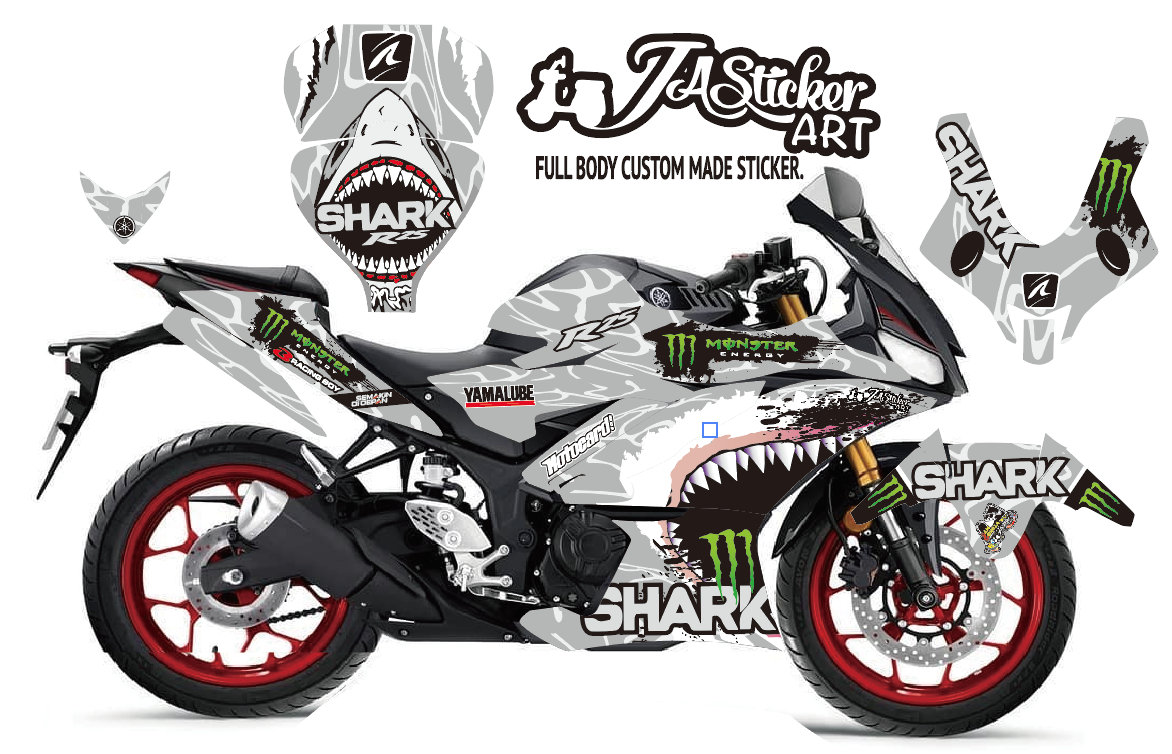 YZF R3 2021 YAMAHA REFLECTIVE Full Body Sticker 90-95% Coverage of ...