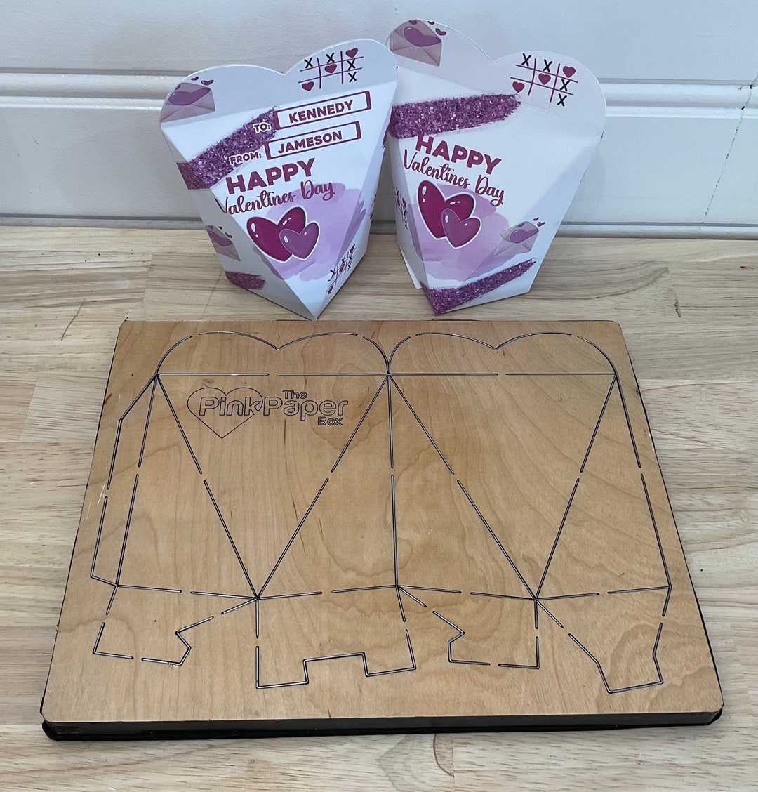 Pink Paper Box Heart Party Wooden Party Favor Cardstock Die Cut Board ...