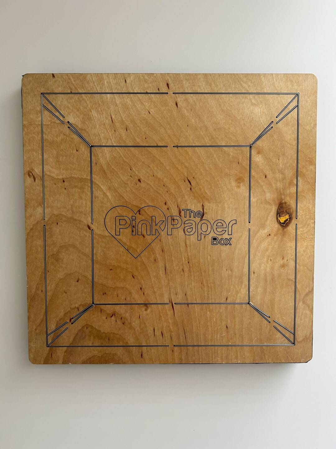 Pink Paper Box 7x7 Plate Wooden Party Favor Cardstock Die Cut Board for ...