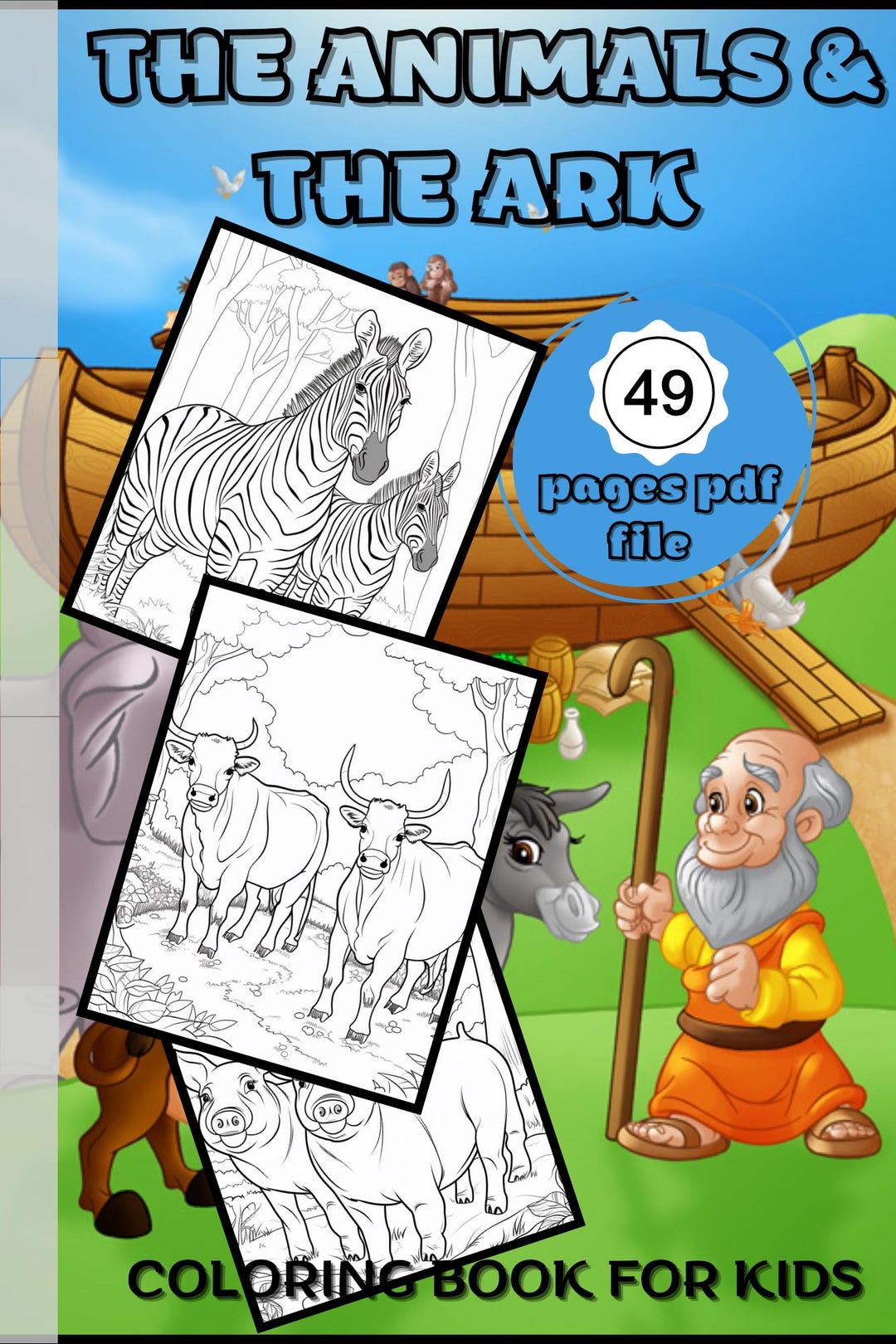 Bible Story Time: Fun Kids Colouring Pages Animals to Colour and ...