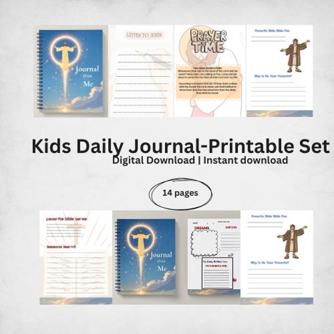 Kids Daily Bible Journal Printable: Gratitude & Reflection (PDF ...