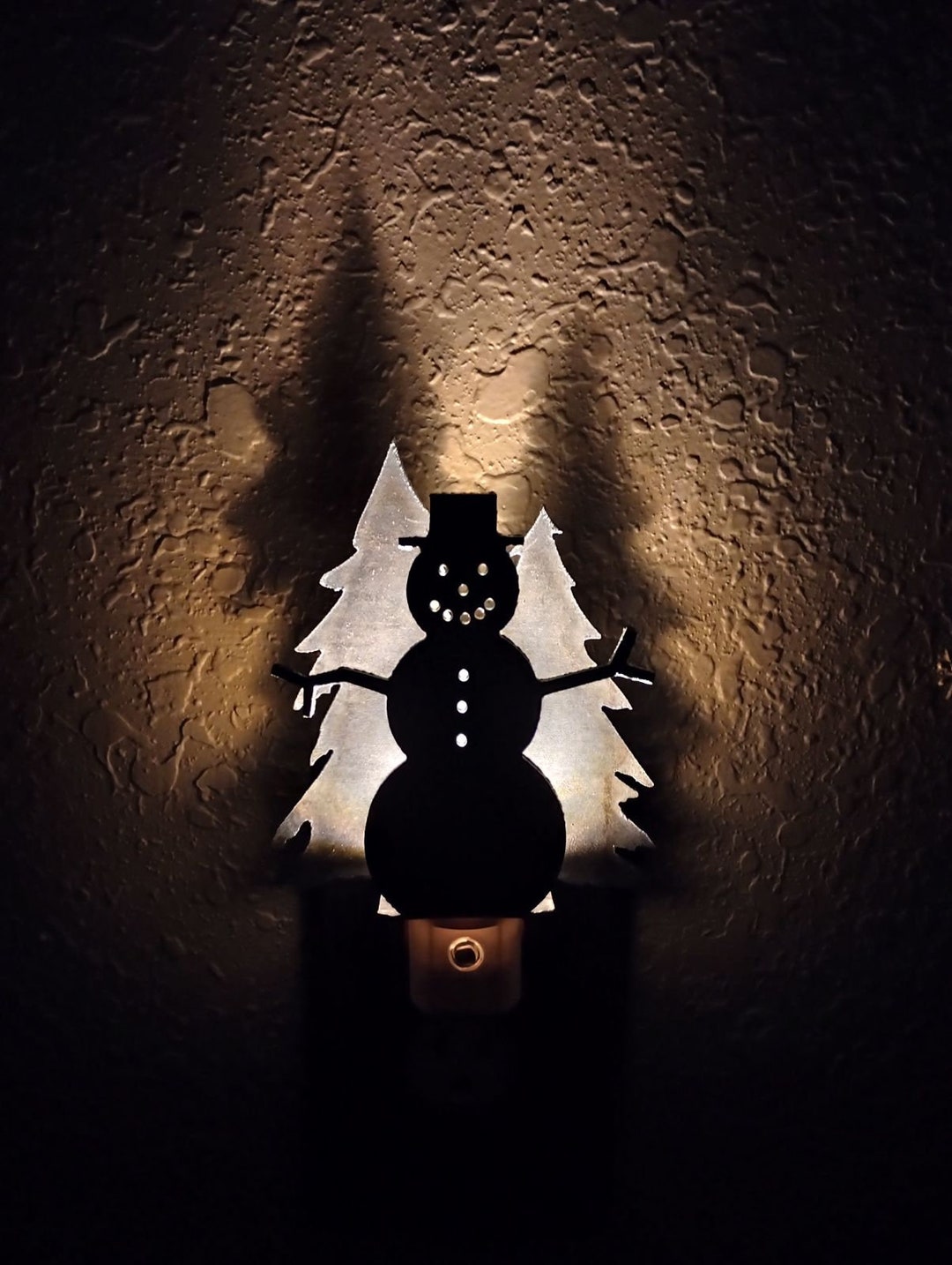 Rustic Snowman Night Light - Etsy