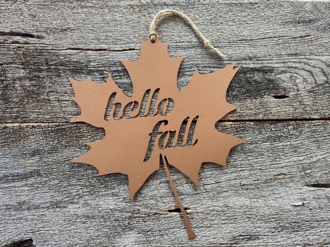 Maple Leaf Hello Fall Sign - Etsy