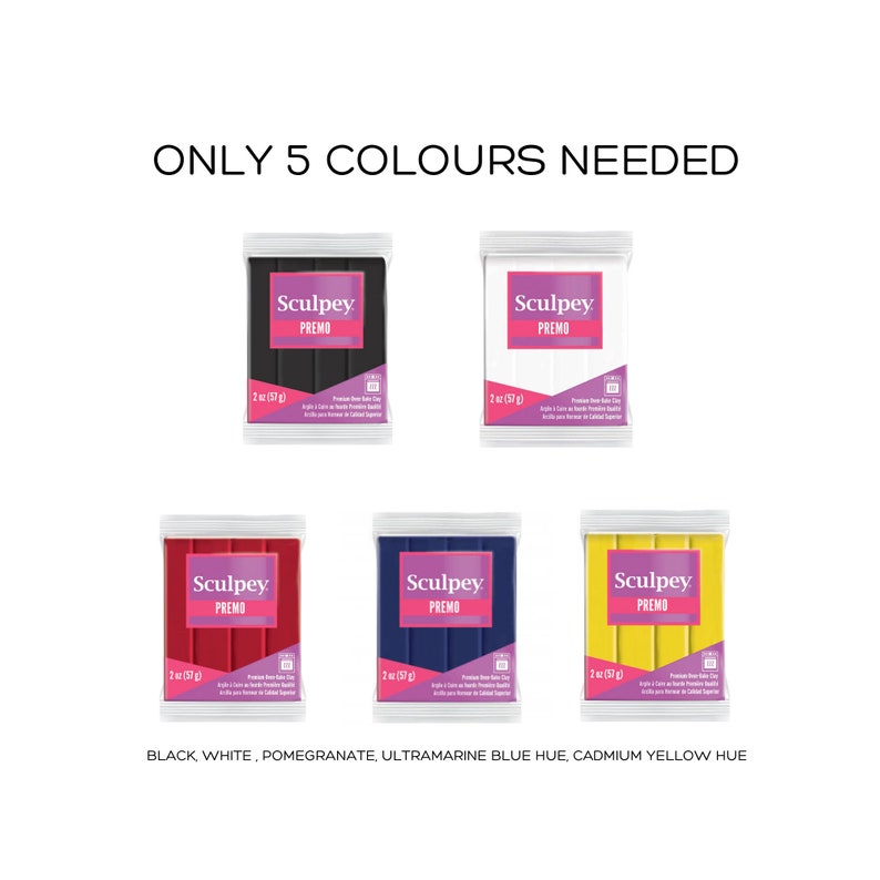 FULL PALETTE - Sculpey Premo Polymer Clay Colour Recipes - Etsy