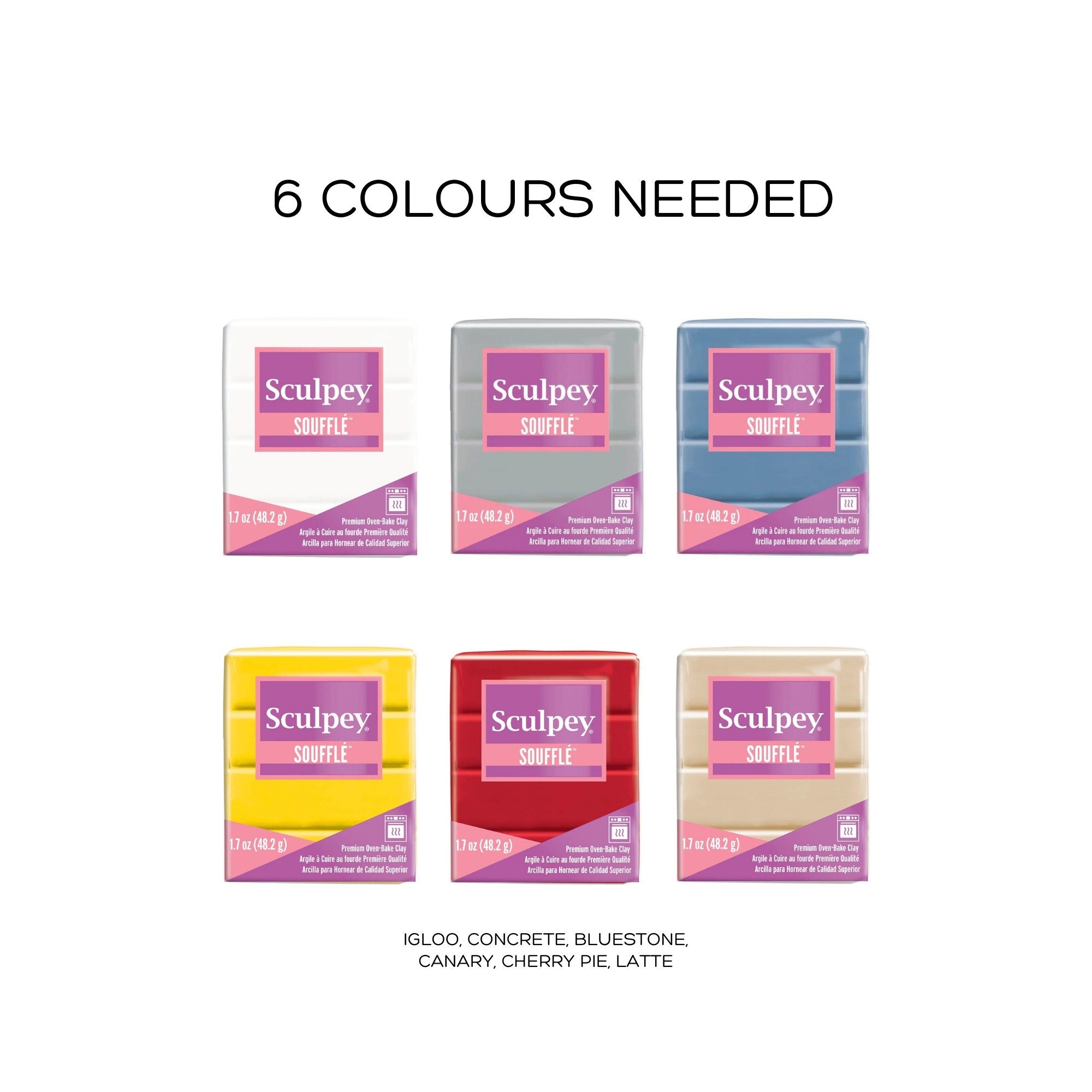 BALI Colour Palette Sculpey Souffle Polymer Clay 5 Colour Recipes ...