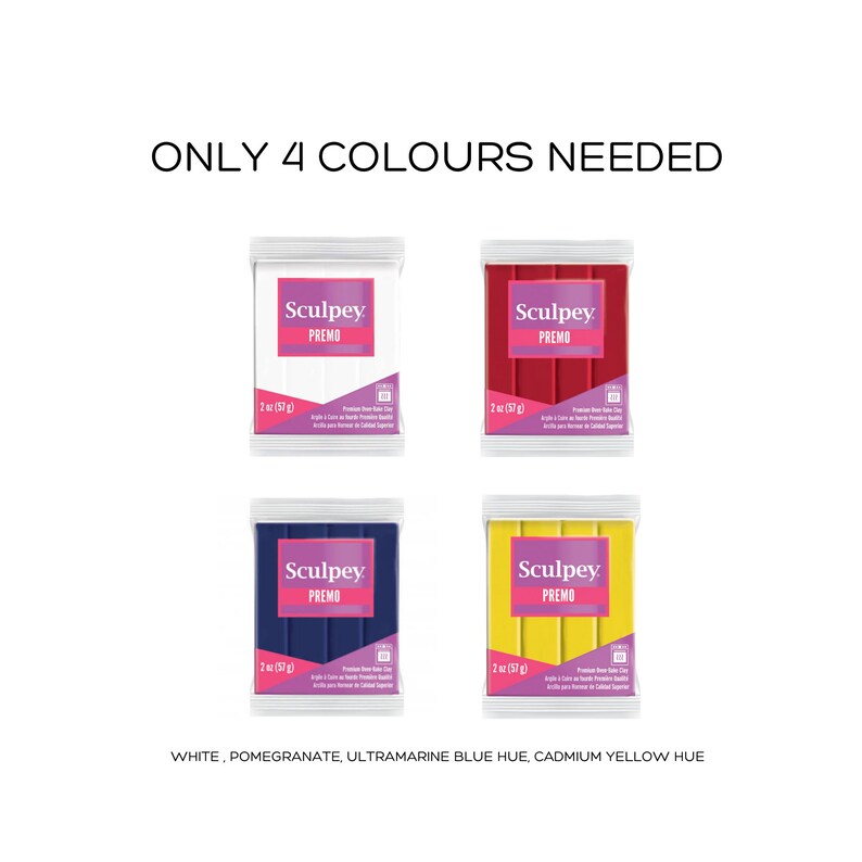 PURPLE AND PINK - Sculpey Premo Polymer Clay Colour Recipes - Etsy