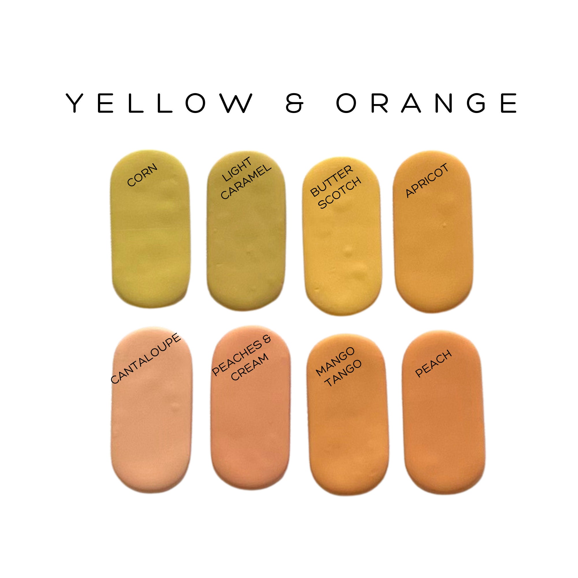 YELLOW & ORANGE - Sculpey Premo Polymer Clay Colour Recipes - Etsy