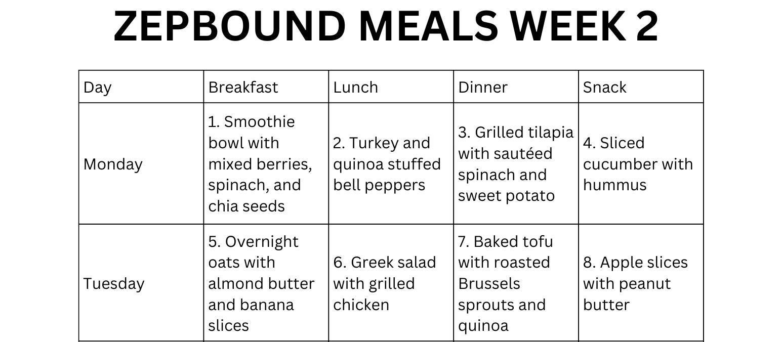 Zepbound Meal Plan PDF | Breakfast, Lunch, Dinner, Snack Ideas ...