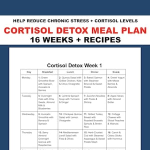 Cortisol Detox Diet Plan PDF With Recipes | 4 Months | 7-day Meal Plan Printable Weekly Meal ...