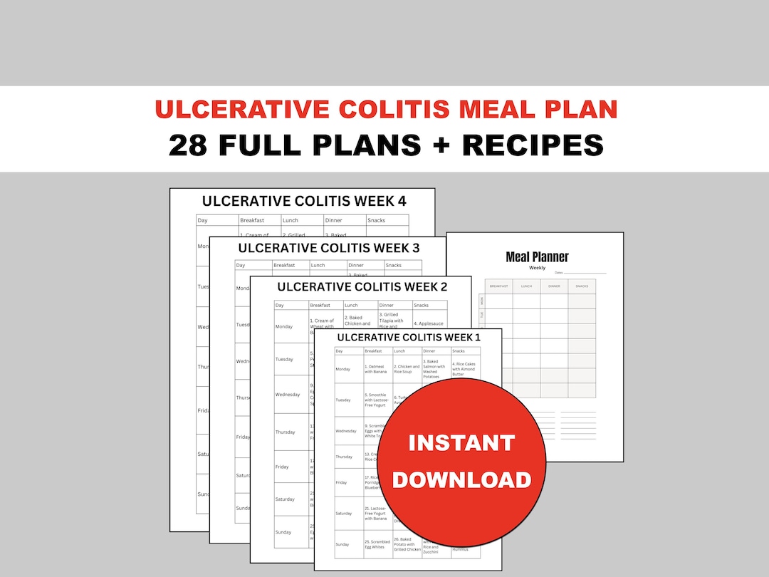 7-day Meal Plan for Ulcerative Colitis 28-day Full Plans Recipes ...