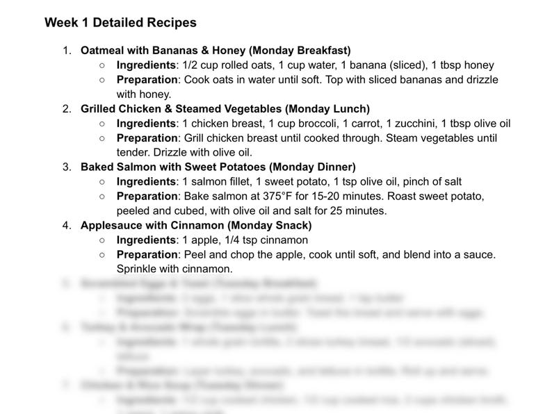 7-day Meal Plan for Ulcers PDF Printable | Meal Ideas for Breakfast ...