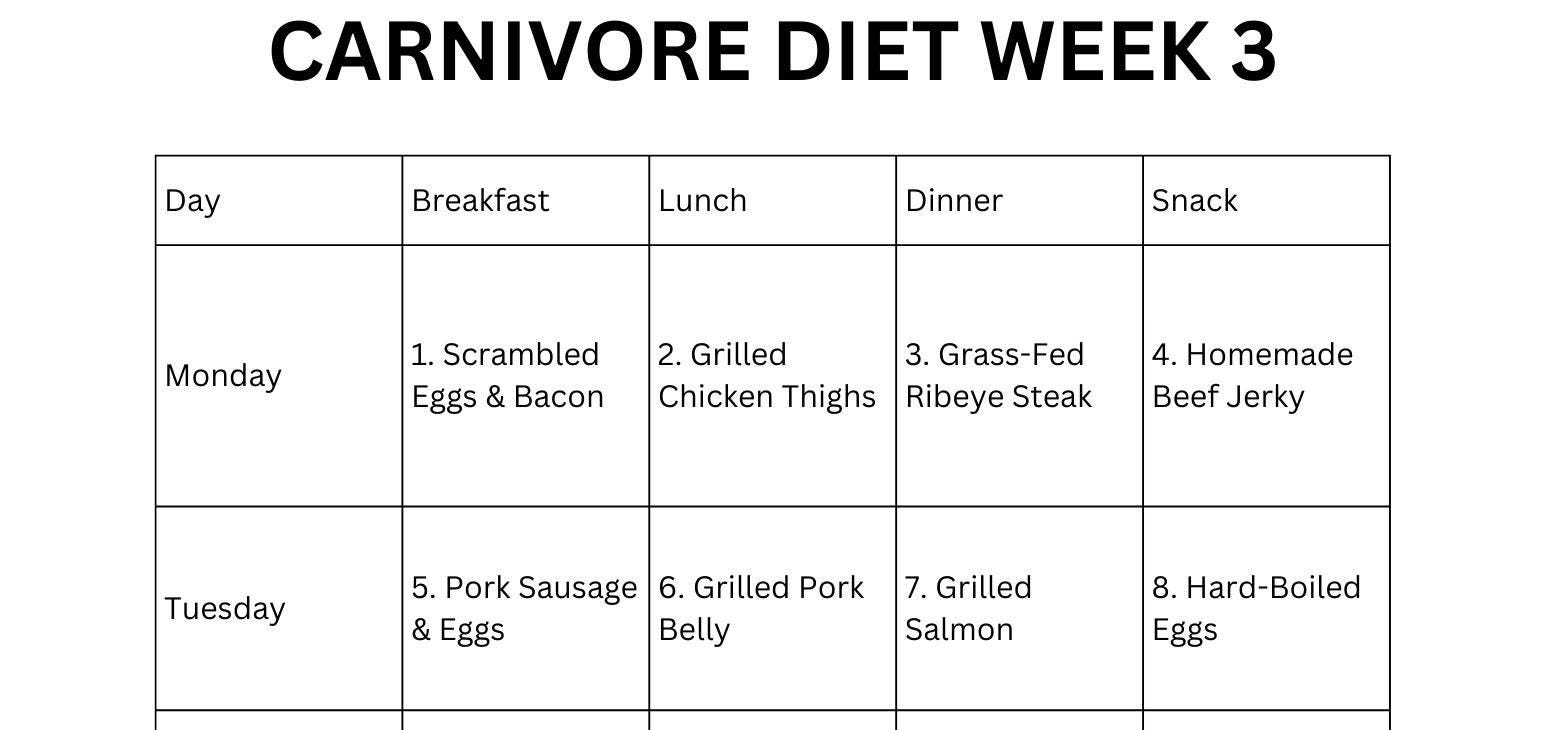 Beginner Carnivore Diet Meal Plan PDF With Recipes 30 Day & Food List ...