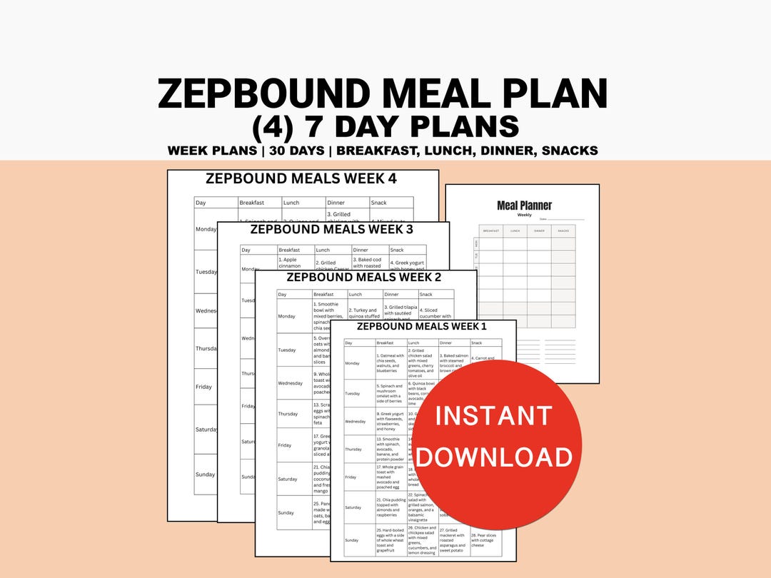 Zepbound Meal Plan PDF | GLP-1 Friendly Breakfast, Lunch, Dinner, Snack ...