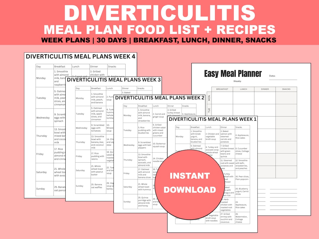 Diverticulitis Diet Plan Printable PDF Food List Diet Recipes Gut Friendly Light, Easy ...