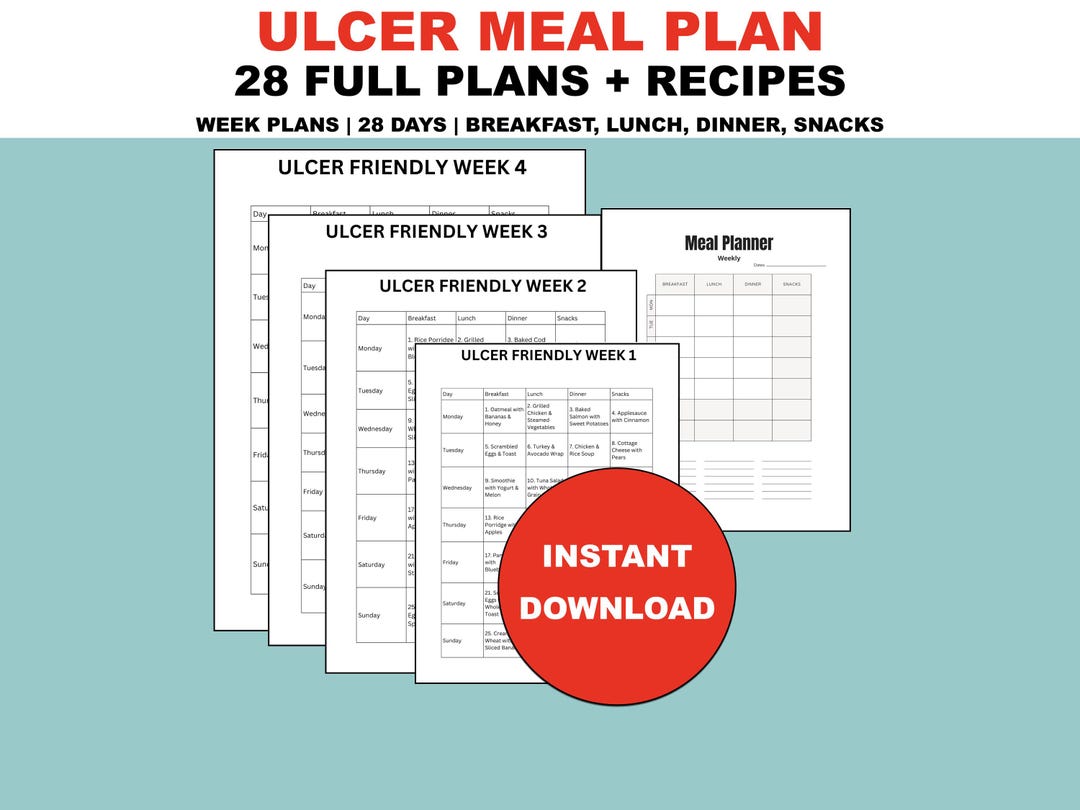 7-day Meal Plan for Ulcers PDF Printable | Meal Ideas for Breakfast ...