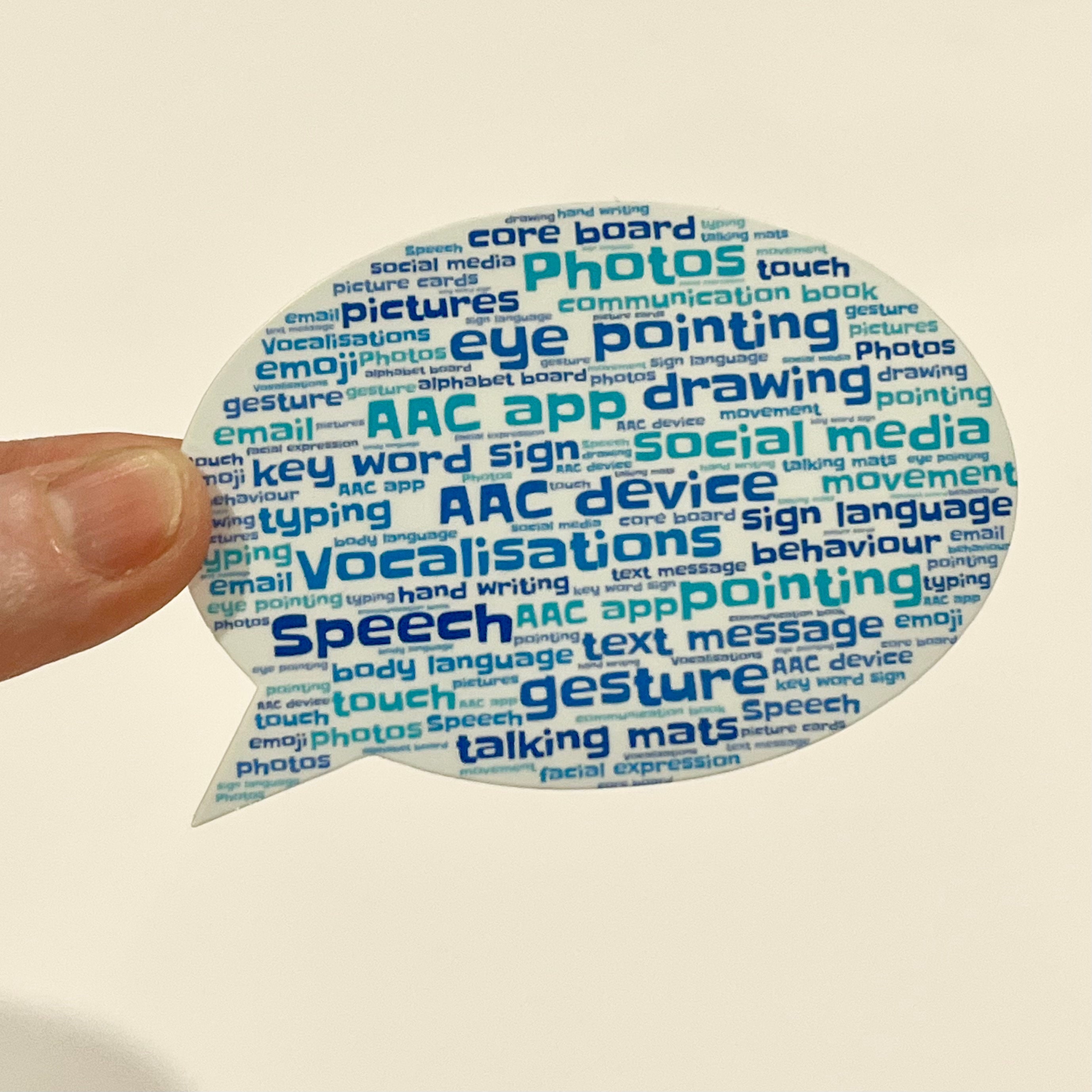 AAC Sticker Multimodal Communication Speech Bubble Word Art Word Cloud ...