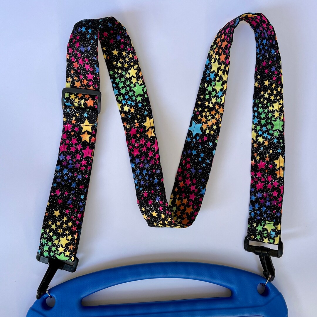 AAC Carry Strap Adjustable Length Rainbow Glitter Stars Carry Strap for ...