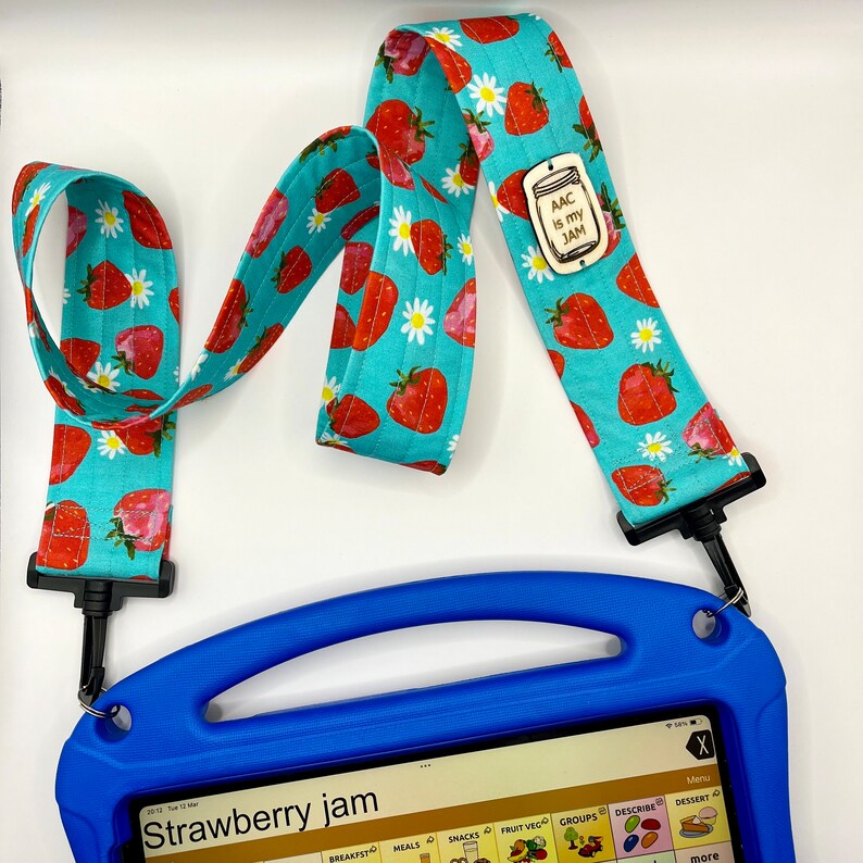 AAC is My Jam Carry Strap With Strawberry Print, Gift for Teacher ...