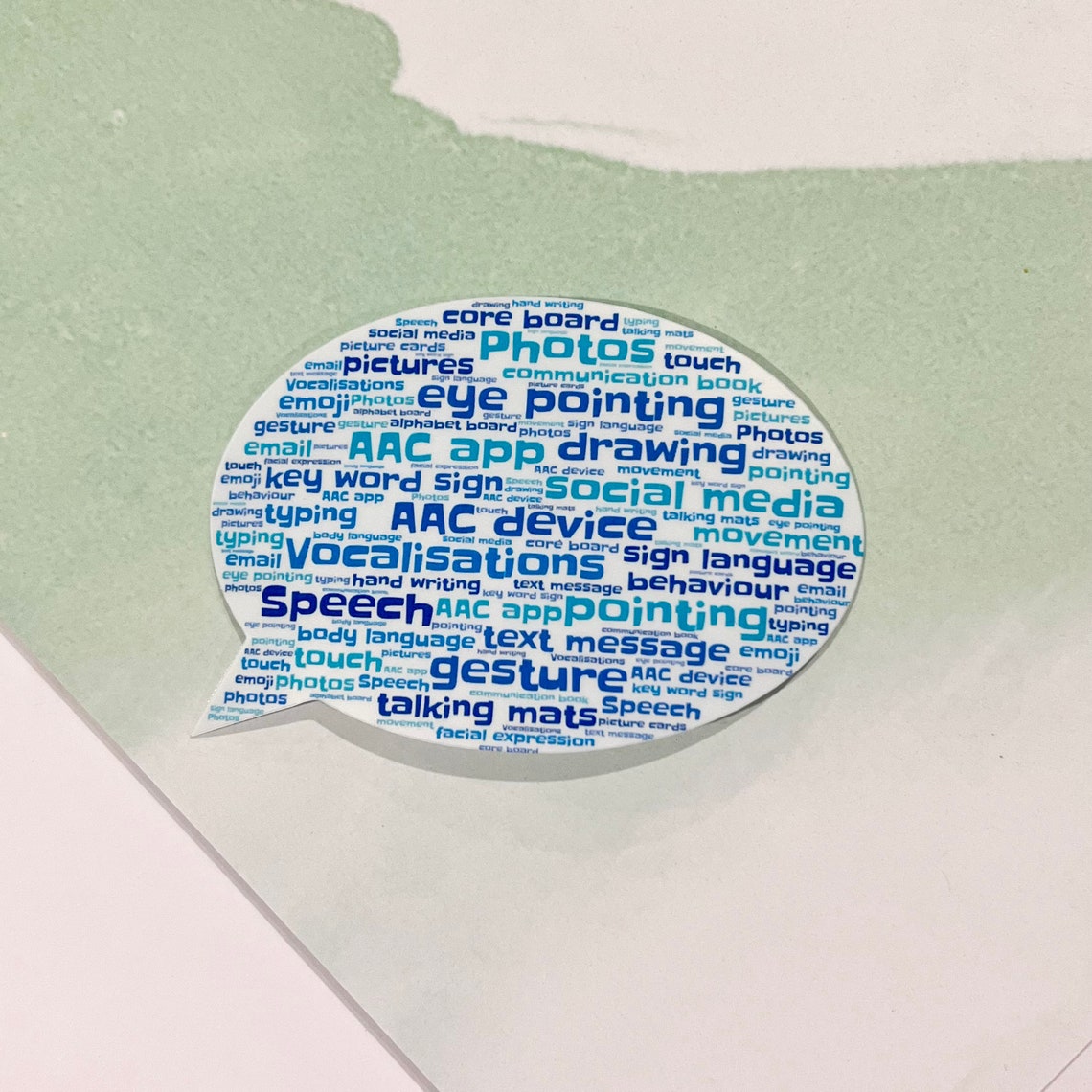 AAC Sticker Multimodal Communication Speech Bubble Word Art Word Cloud ...