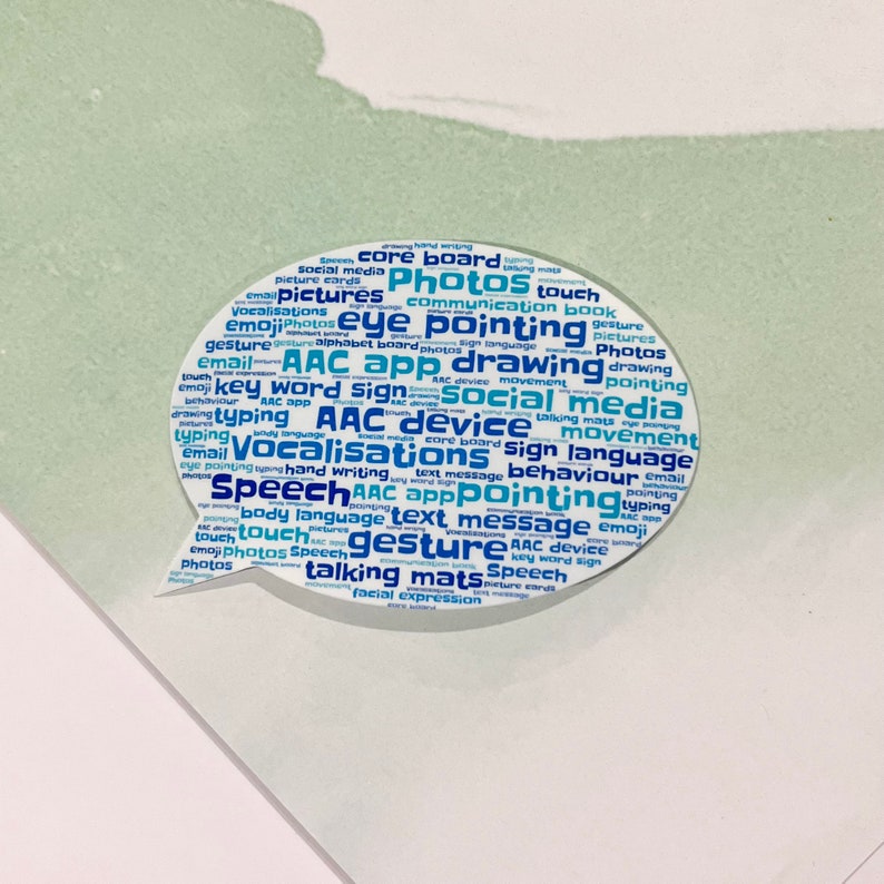 AAC Sticker Multimodal Communication Speech Bubble Word Art Word Cloud ...