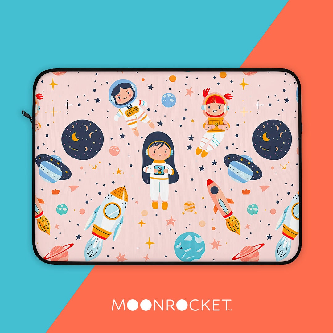 Girls Laptop Sleeve Rocket Ships Girl Astronauts Computer Case for ...